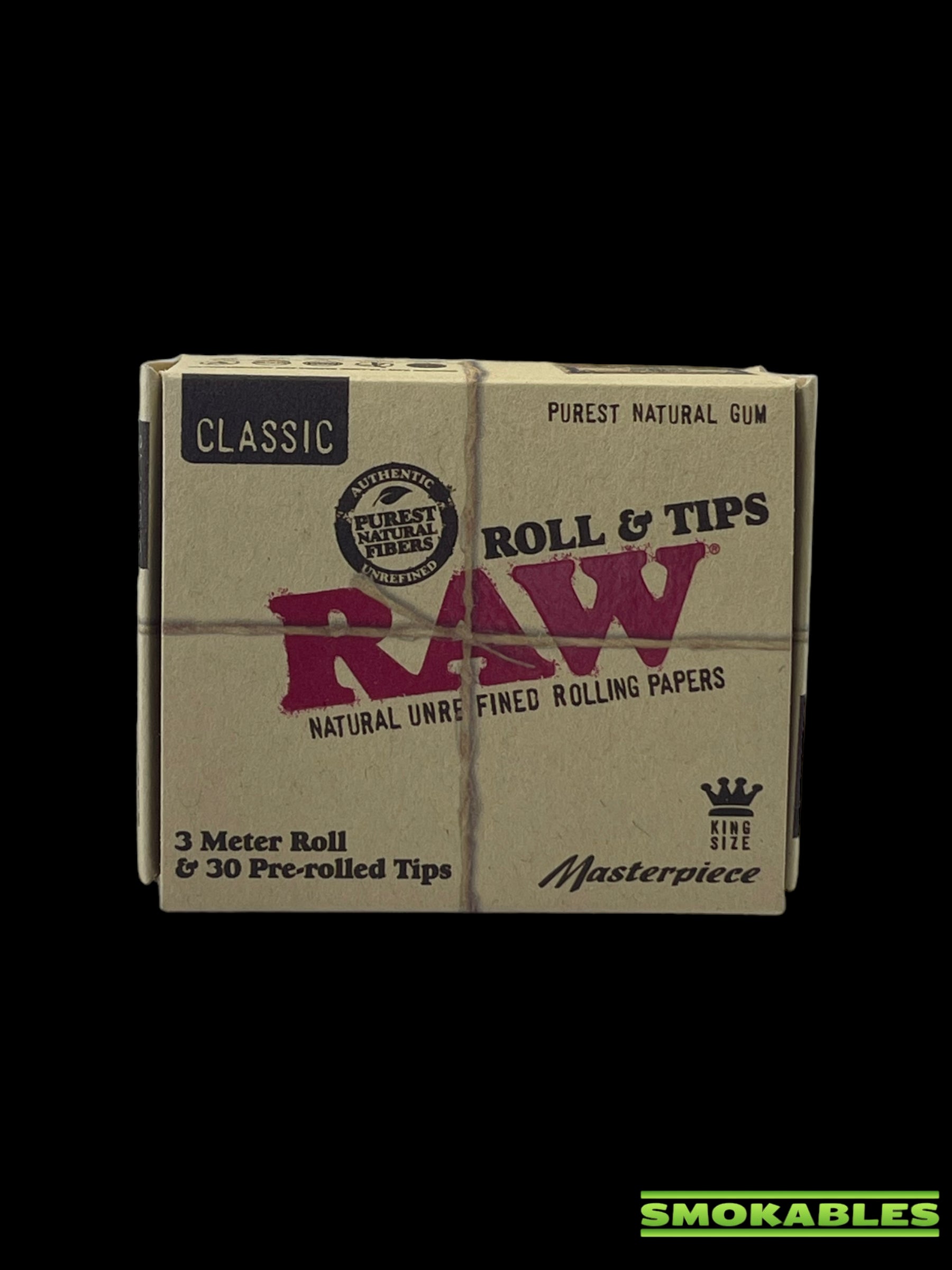RAW Classic Masterpiece 3 Meter Rolls & 30 Pre-Rolled Tips – Smokables